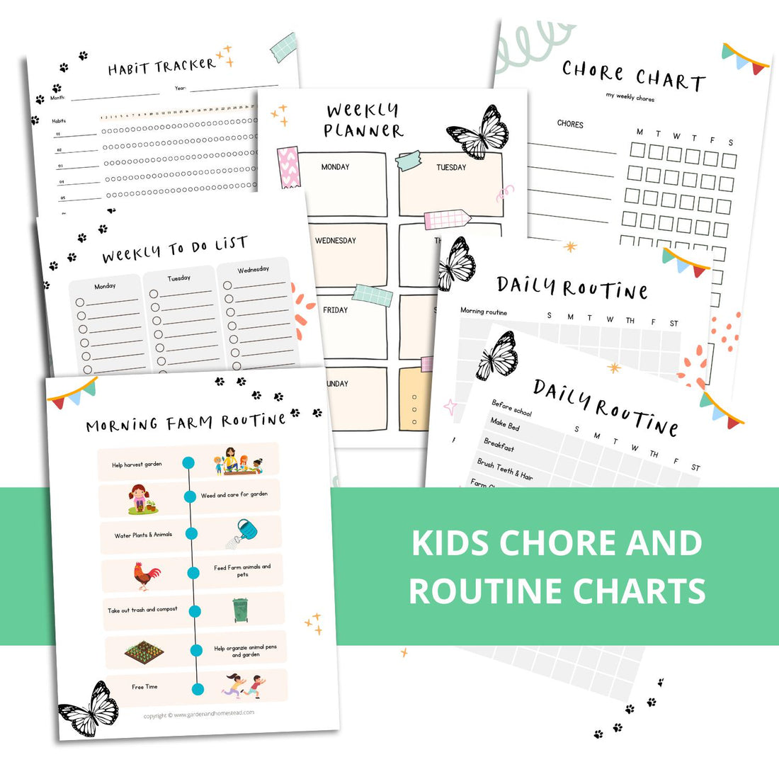 Kid's Chore and Daily Routine Charts – Garden and Homestead